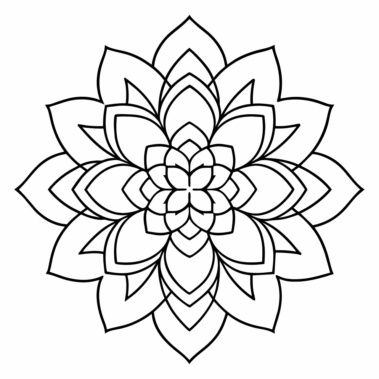 Download Mandala, Flower, Line Art. Royalty-Free Stock Illustration ...