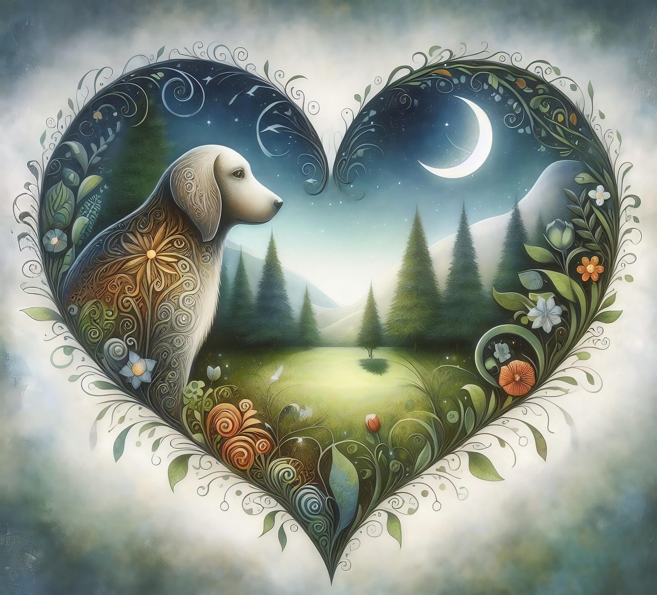 Download Heart-Shaped, Whimsical, Dog. Royalty-Free Stock Illustration ...