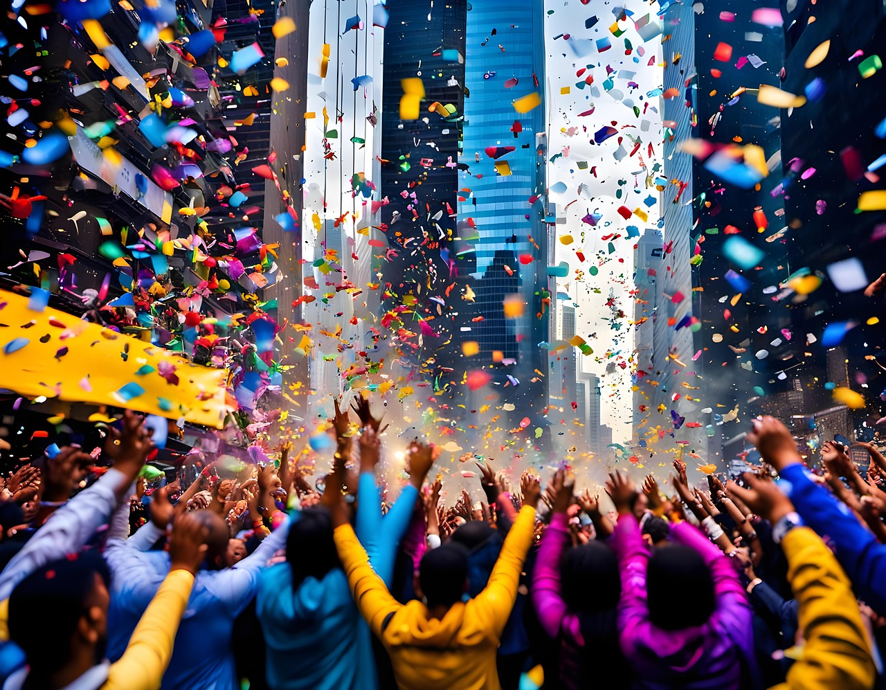 Download Confetti, Crowd, Celebration. Royalty-Free Stock Illustration Image - Pixabay