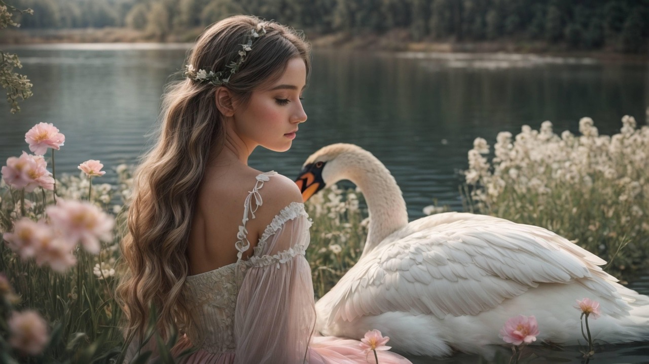 Download Bride, Lake, Flowers. Royalty-Free Stock Illustration Image ...
