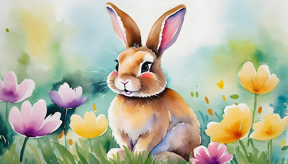 Download Easter Bunny Watercolor Royalty Free Stock Illustration