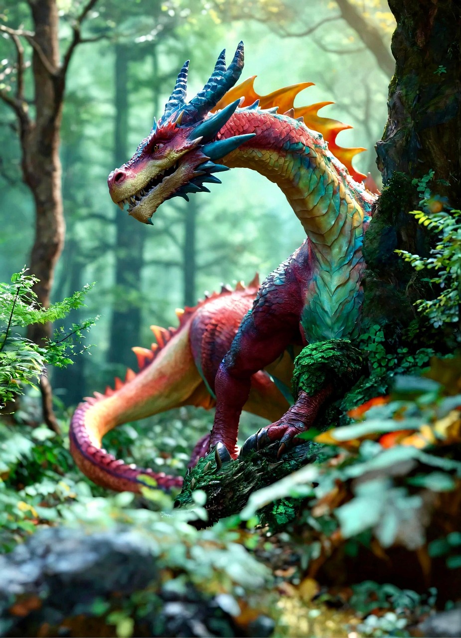 Download Ai Generated, Dragon, Forest. Royalty-Free Stock Illustration ...