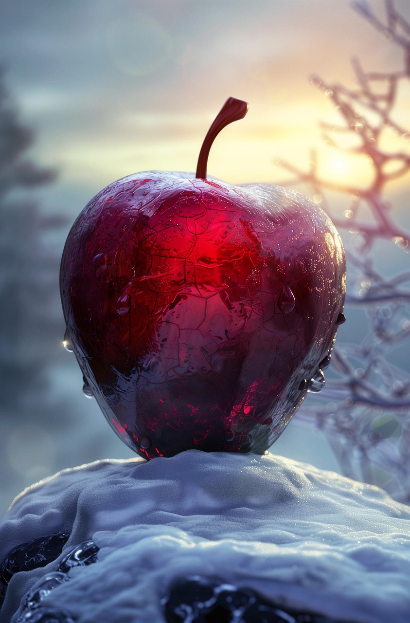 Download Ai Generated, Apple, Snow. Royalty-Free Stock Illustration ...