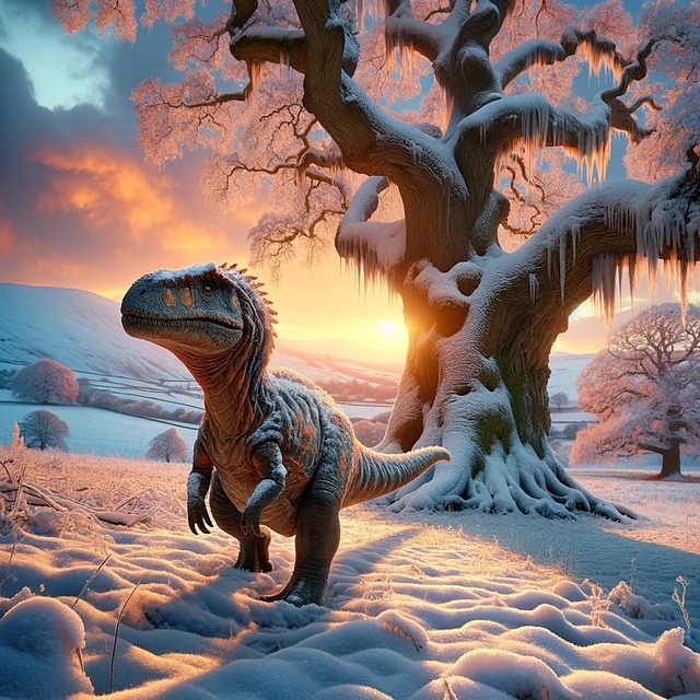 Download Ai Generated, Dinosaur, Winter. Royalty-Free Stock ...