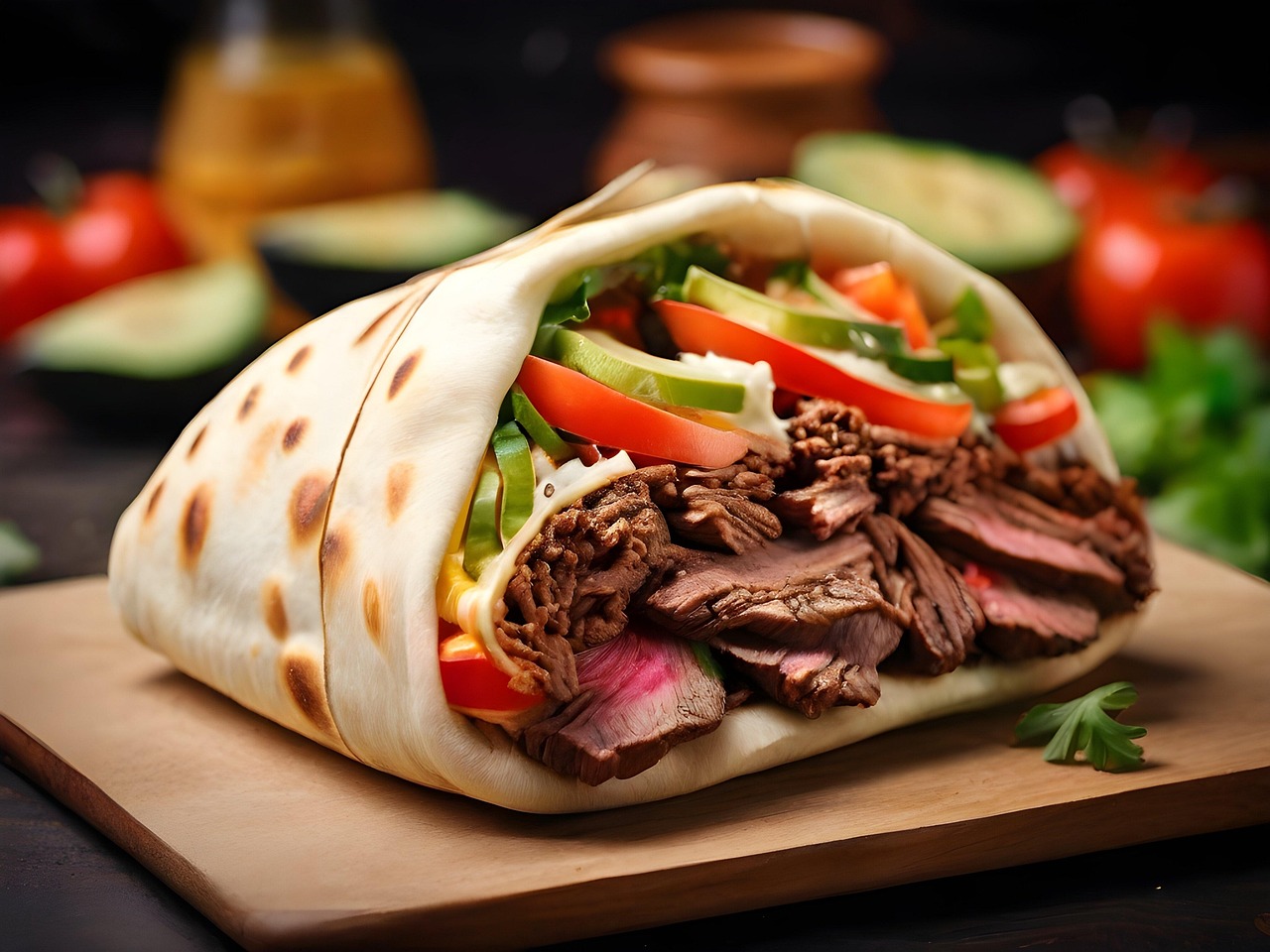 Download Food, Middle Eastern Cuisine, Wrap. Royalty-Free Stock ...