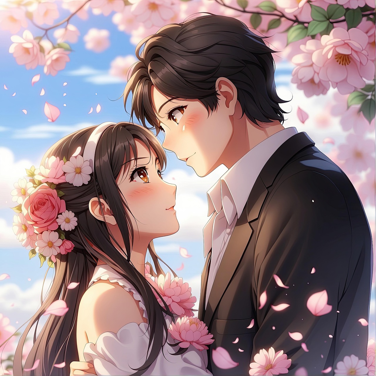 Download Ai Generated, Couple, Anime. Royalty-Free Stock Illustration ...