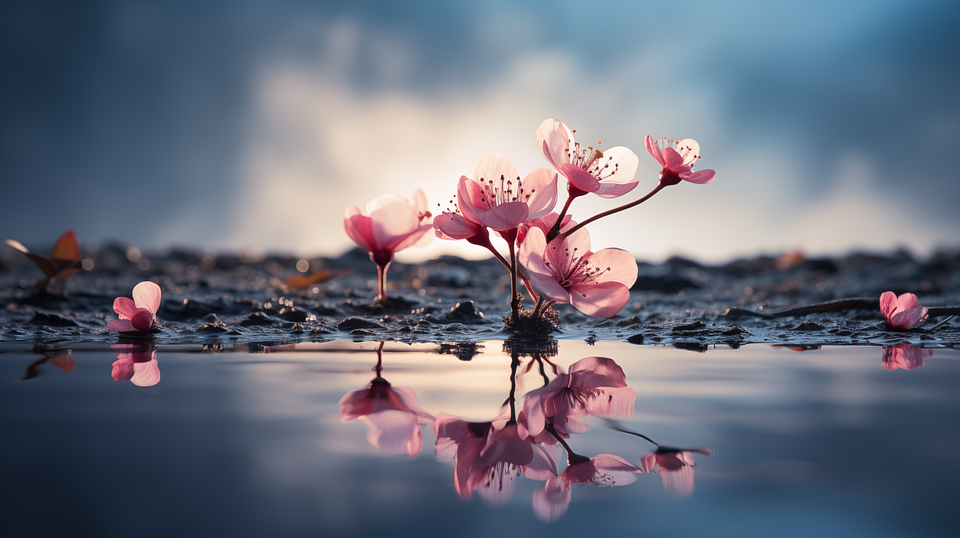 Download Pink, Flowers, Reflection. Royalty-Free Stock Illustration ...