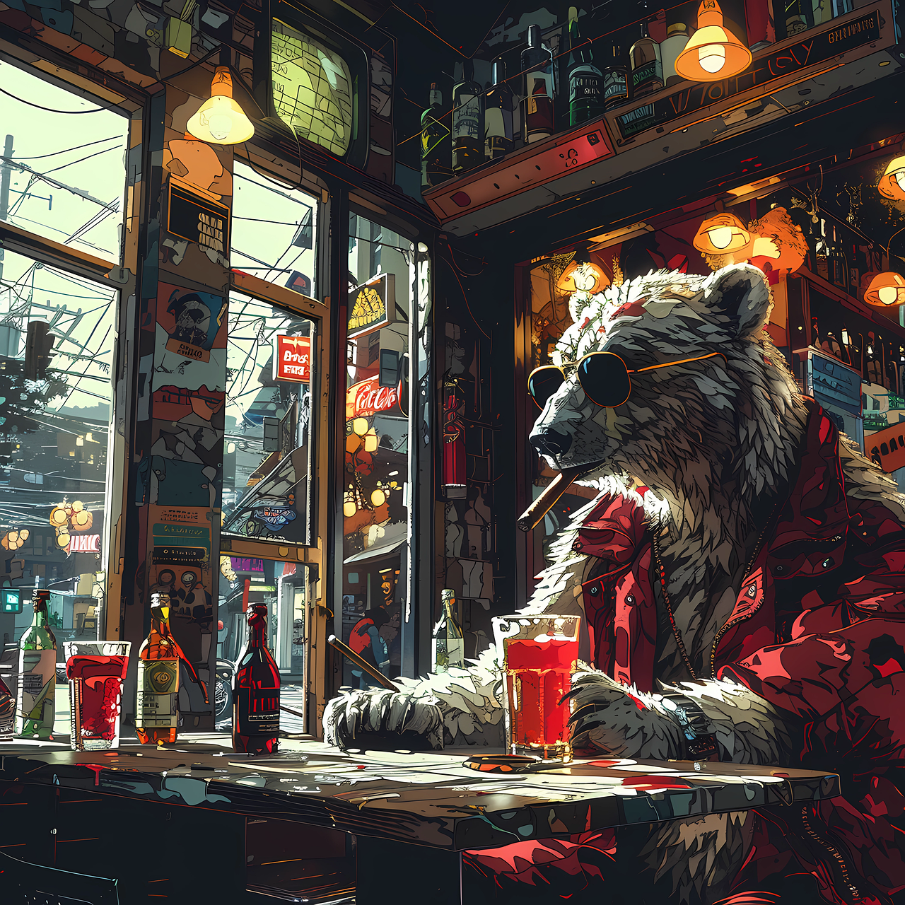 Download Ai Generated, Bear, Bar. Royalty-Free Stock Illustration Image ...