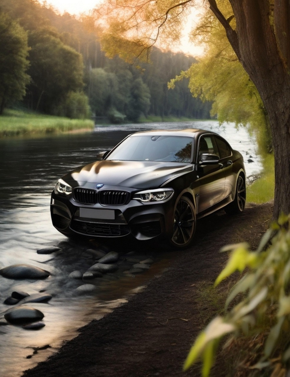 Download Car, River, Forest. Royalty-Free Stock Illustration Image ...