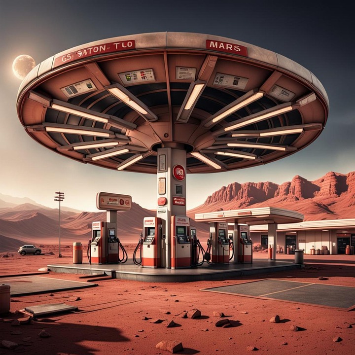 Download Gas Station, Mars, Planet. Royalty-Free Stock Illustration ...