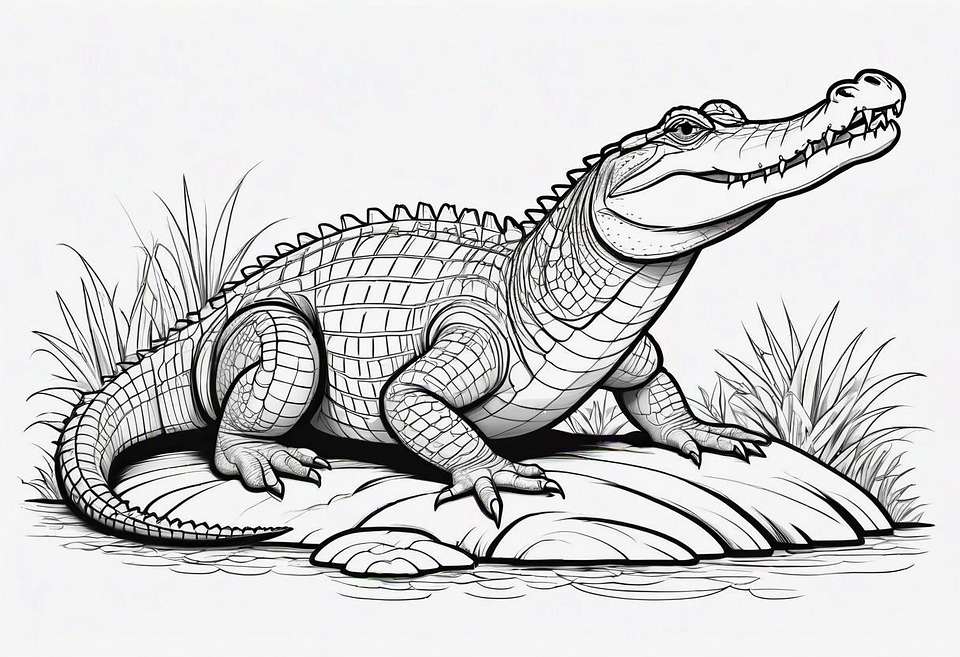 Download Crocodile, Kids, Coloring Page. Royalty-Free Stock ...
