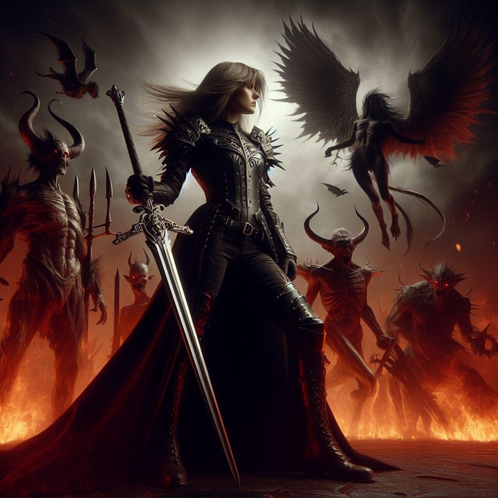 Download Warrior Demons Woman Royalty Free Stock Illustration Image
