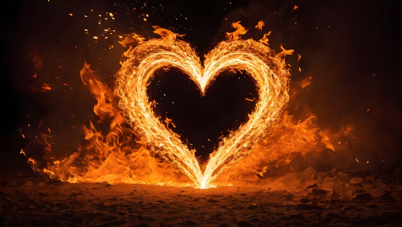 Download Ai Generated, Fire, Hearts. Royalty-Free Stock Illustration ...