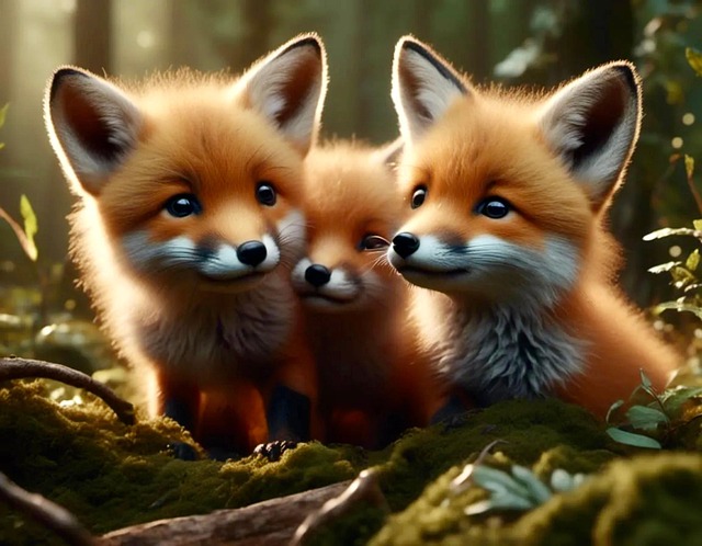 Download Ai Generated, Fox, Cubs. Royalty-Free Stock Illustration Image ...