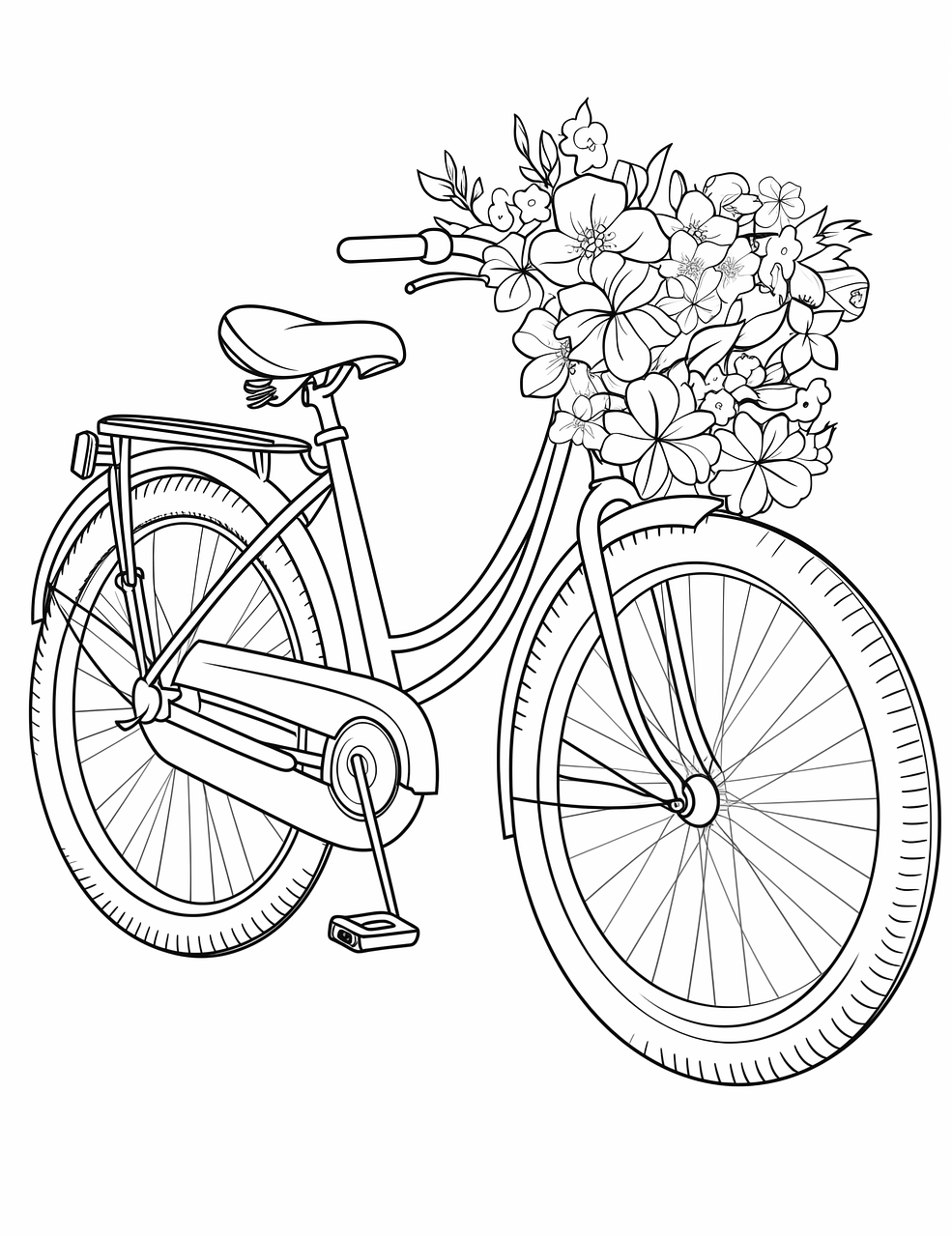 Download Coloringpage, Cycle, Flowers. Royalty-Free Stock Illustration ...