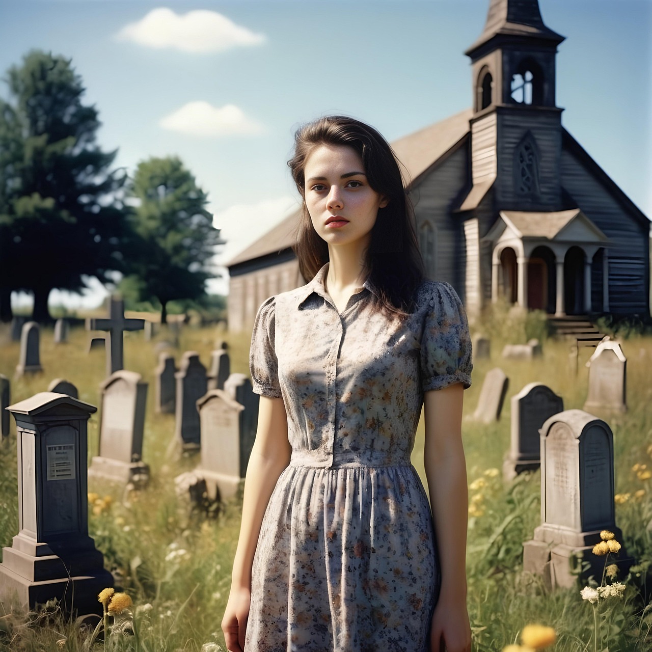 Download Woman, Graveyard, Portrait. Royalty-Free Stock Illustration ...
