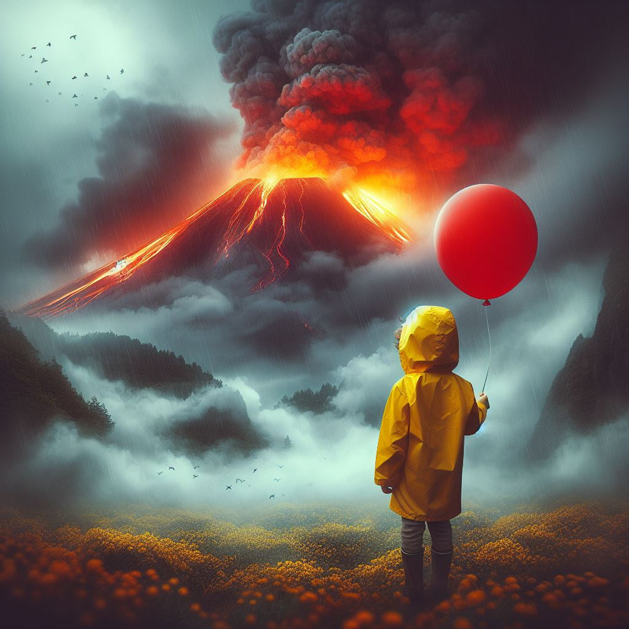 Gelber Regen Roter Ballon - Kostenloses Bild auf Pixabay