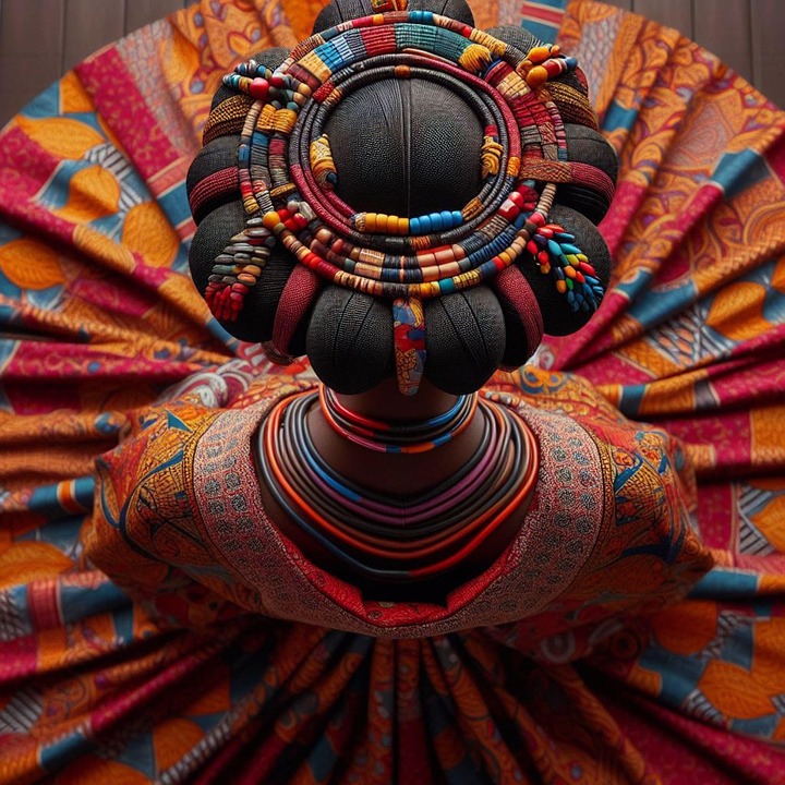 Download African Dress, Afro Headdress, Bright Colors. Royalty-Free ...