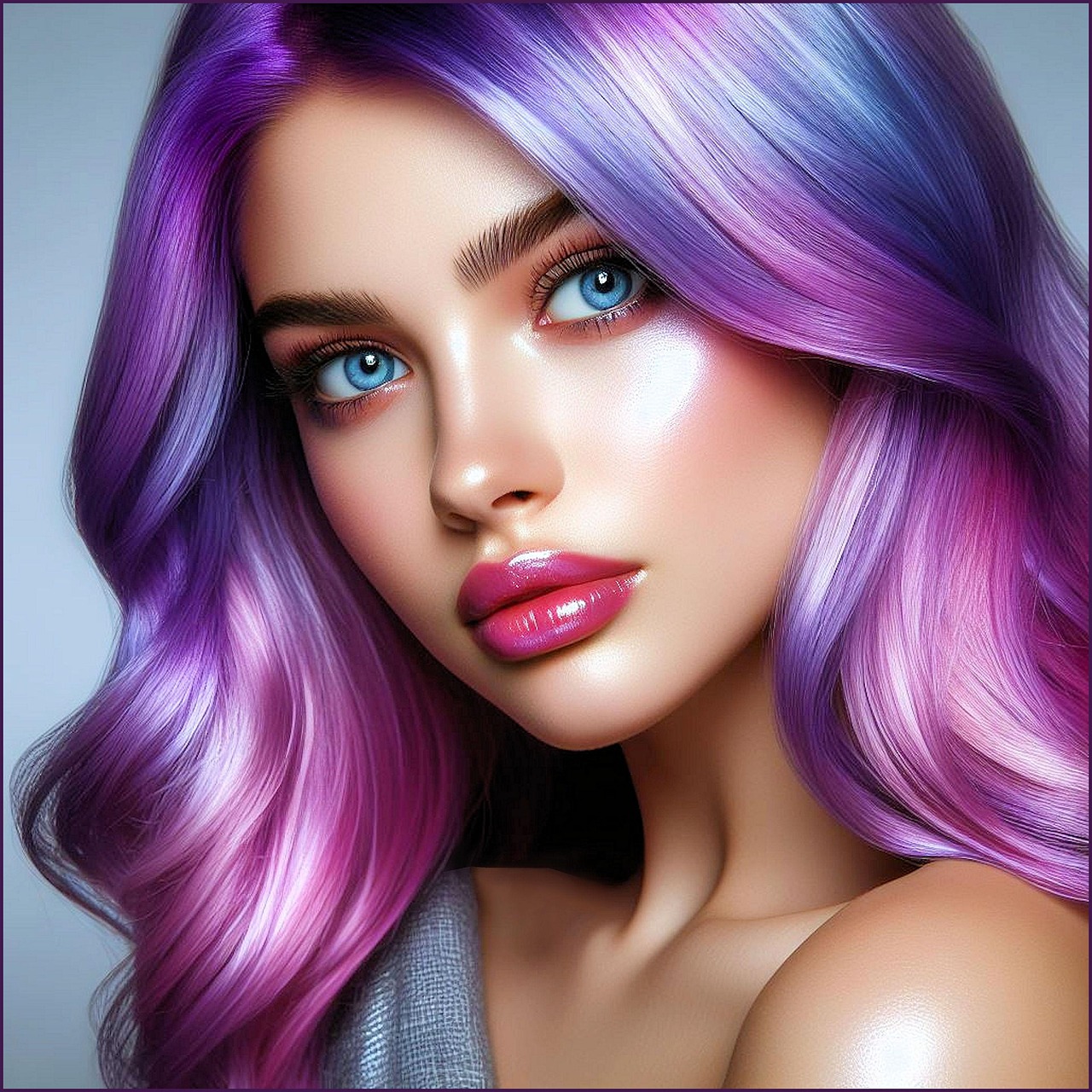 Retrato Gata Linda Cabelo Roxo E - Imagens grátis no Pixabay - Pixabay