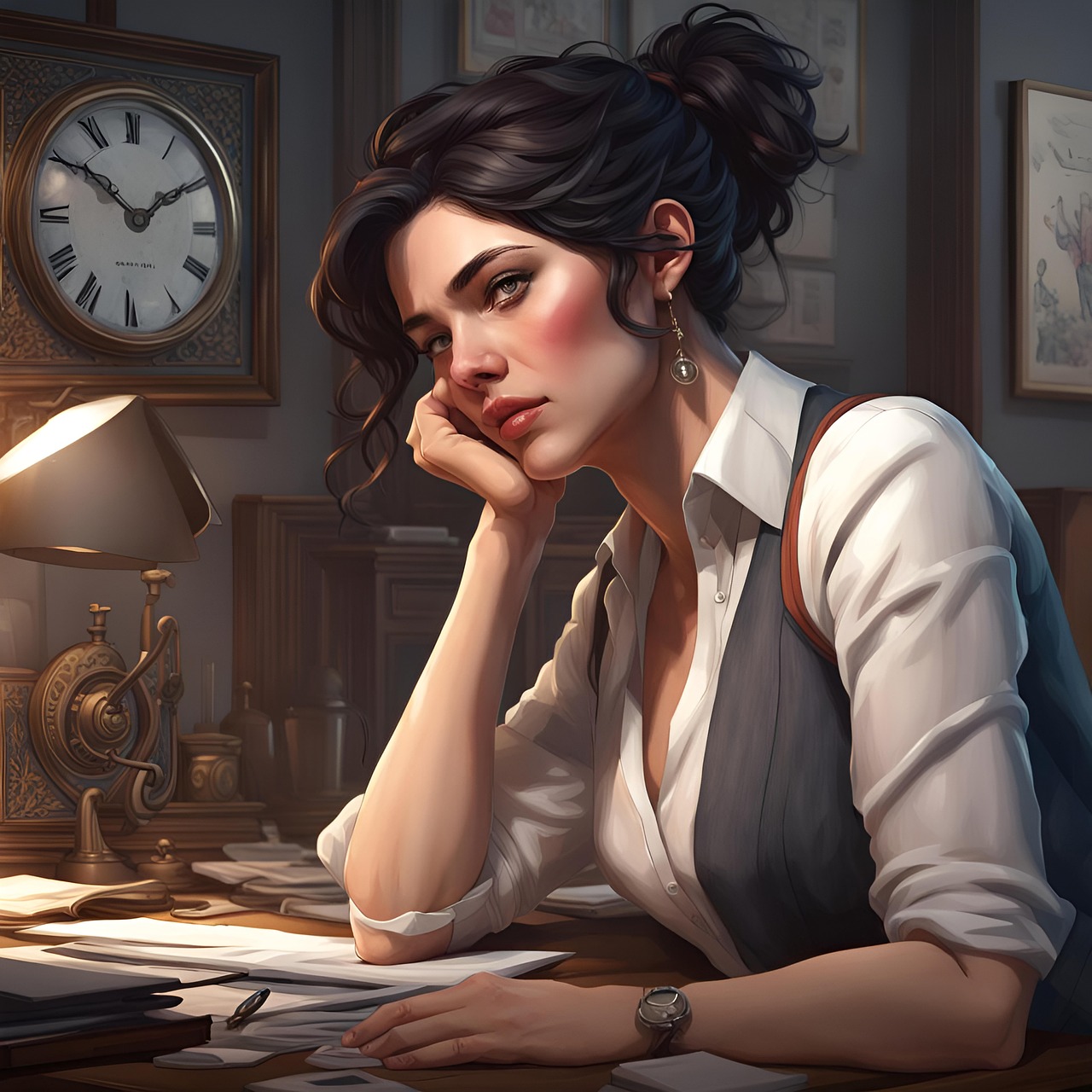 Download Waiting Business Day Boredom Royalty Free Stock