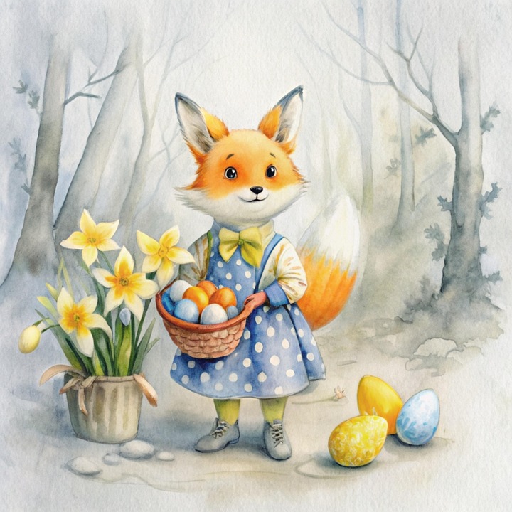 Download Ai Generated, Fox, Easter. Royalty-Free Stock Illustration ...