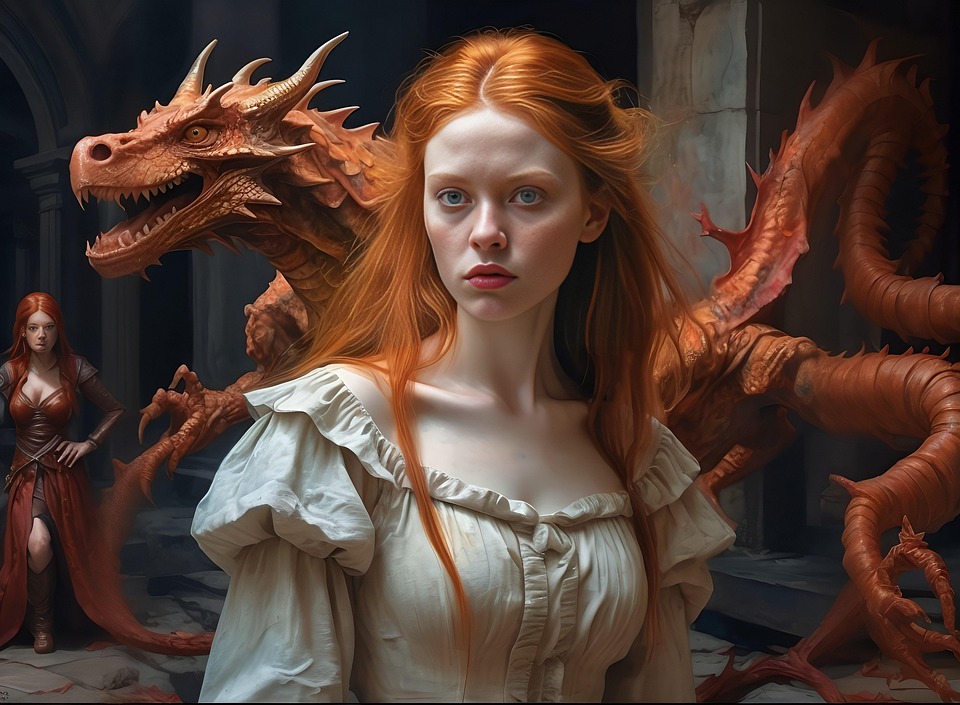 Download Woman Dragon Fantasy Royalty Free Stock Illustration Image