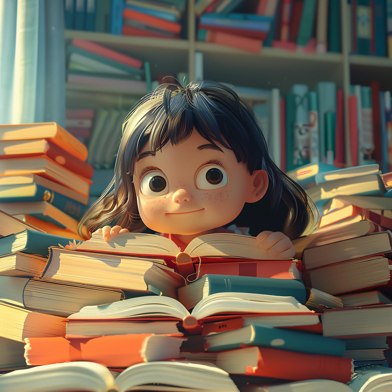 Download Ai Generated, Child, Books. Royalty-Free Stock Illustration ...