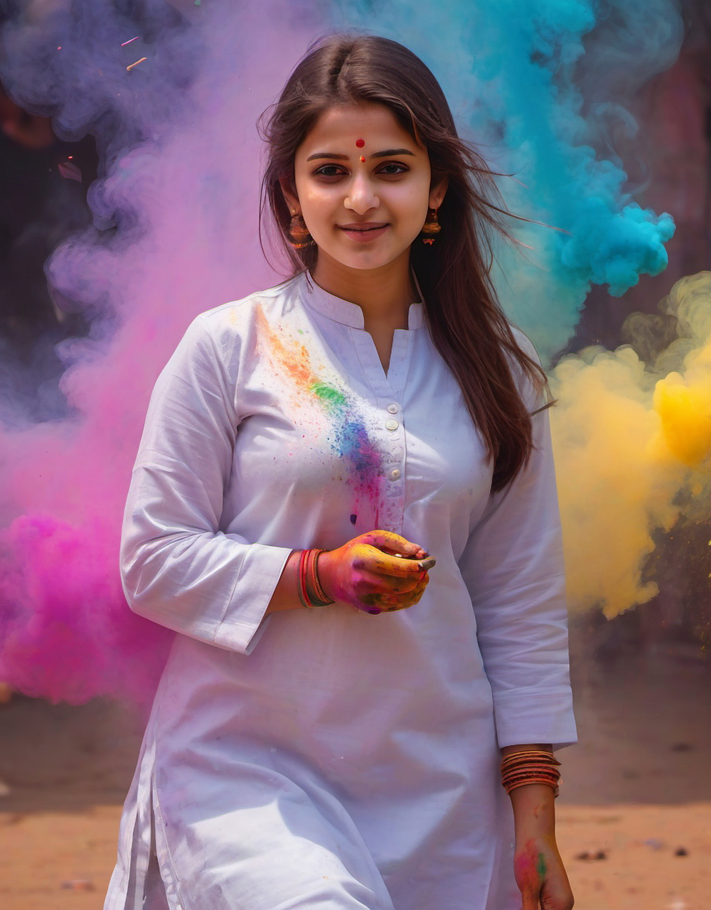 Download Woman, Holi, Festival. Royalty-Free Stock Illustration Image ...