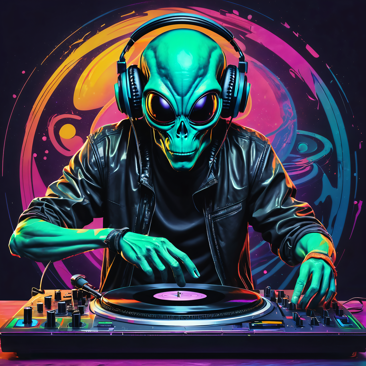 Download Ai Generated, Alien, Dj. Royalty-Free Stock Illustration Image ...