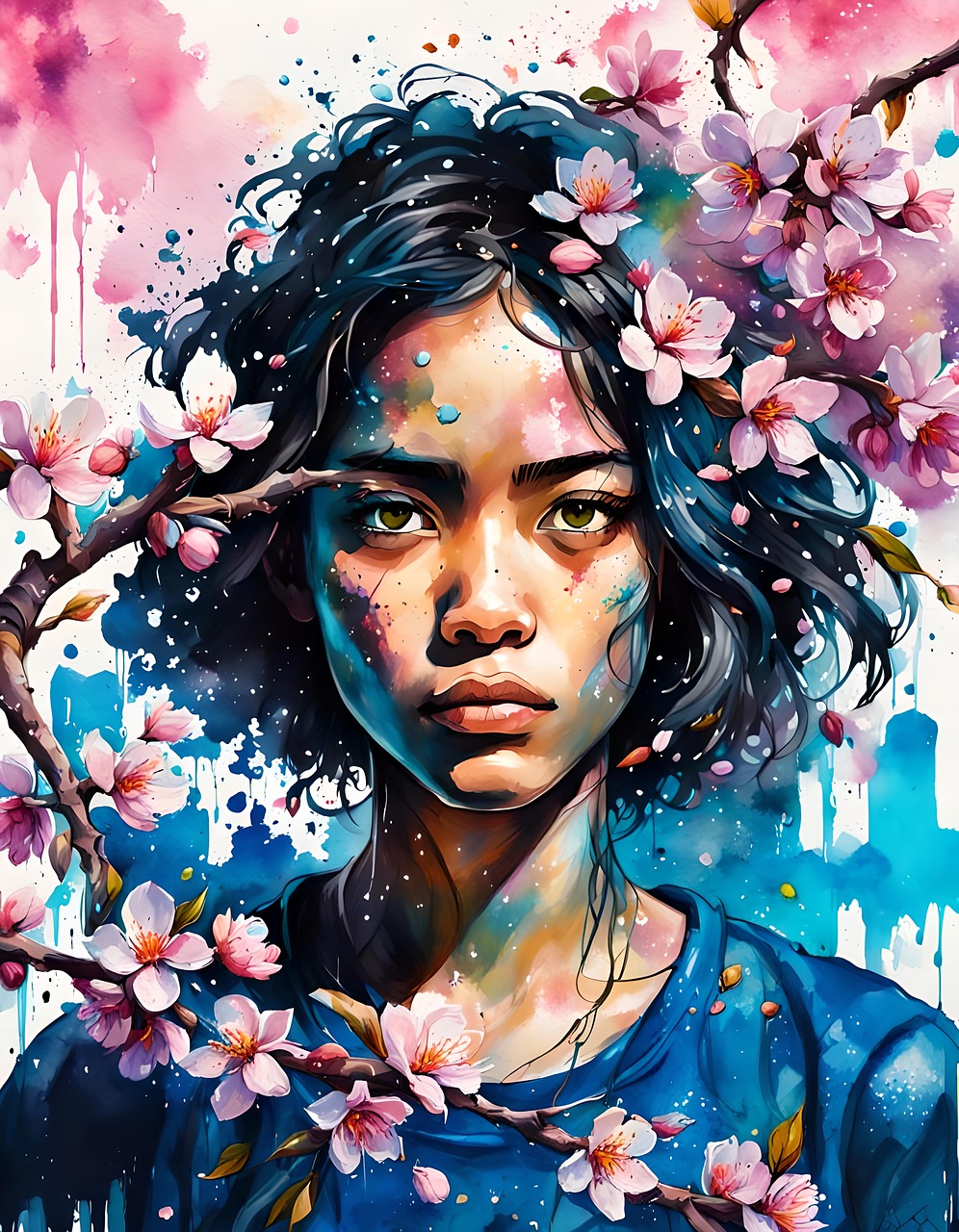 Download Ai Generated Girl Flowers Royalty Free Stock Illustration Image Pixabay