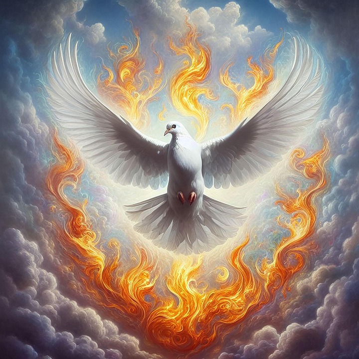 Download Ai Generated, Dove, Fire. Royalty-Free Stock Illustration ...