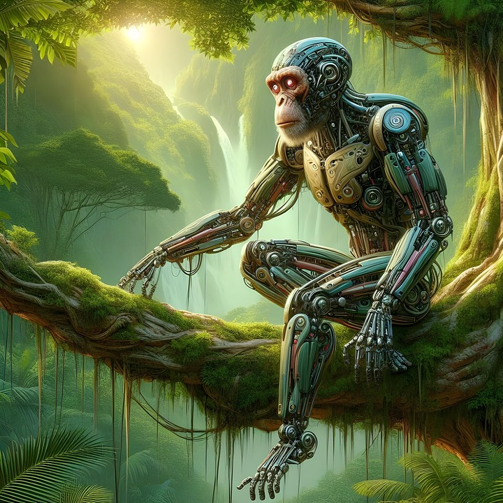 Download Ai Generated, Monkey, Robot. Royalty-Free Stock Illustration ...