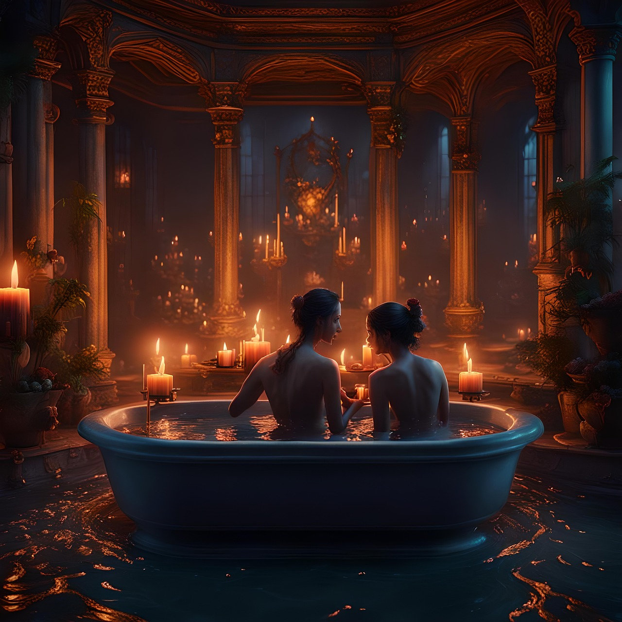 Download Ai Generated, Bath, Women. Royalty-Free Stock Illustration ...