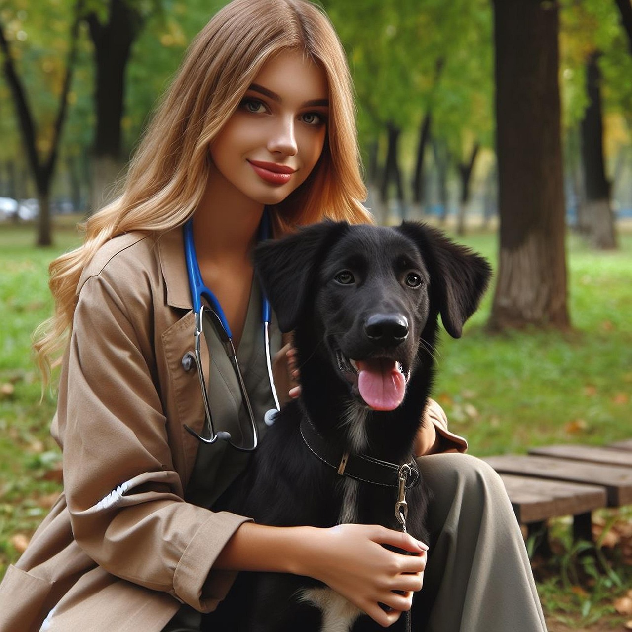 Download Woman, Dog, Park. Royalty-Free Stock Illustration Image - Pixabay