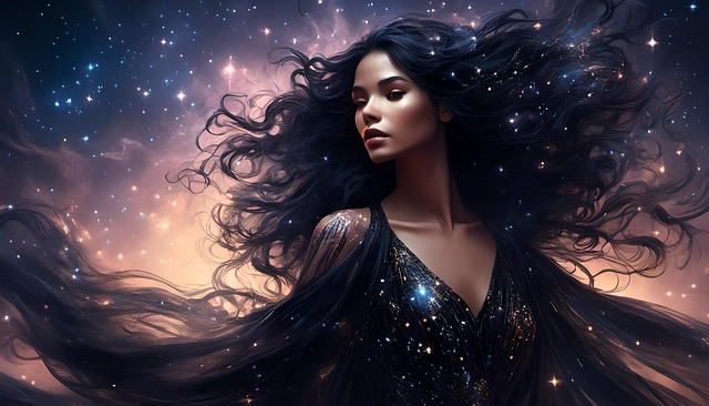 Download Woman, Stars, Galaxy. Royalty-Free Stock Illustration Image ...