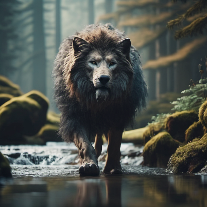Download Ai Generated, Lion, Wolf. Royalty-Free Stock Illustration ...