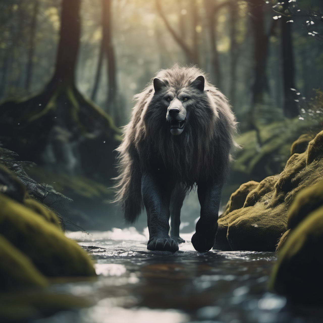 Download Ai Generated, Lion, Wolf. Royalty-Free Stock Illustration ...