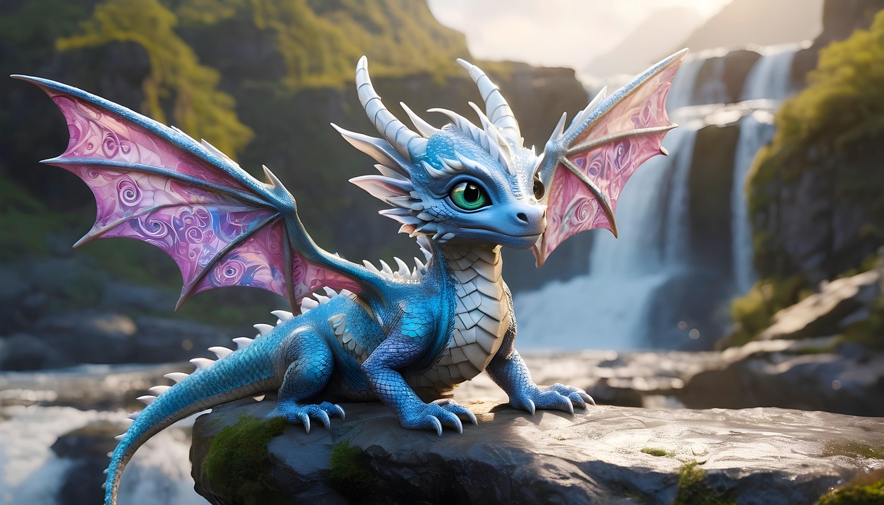 Download Ai Generated, Dragon, Waterfall. Royalty-Free Stock ...