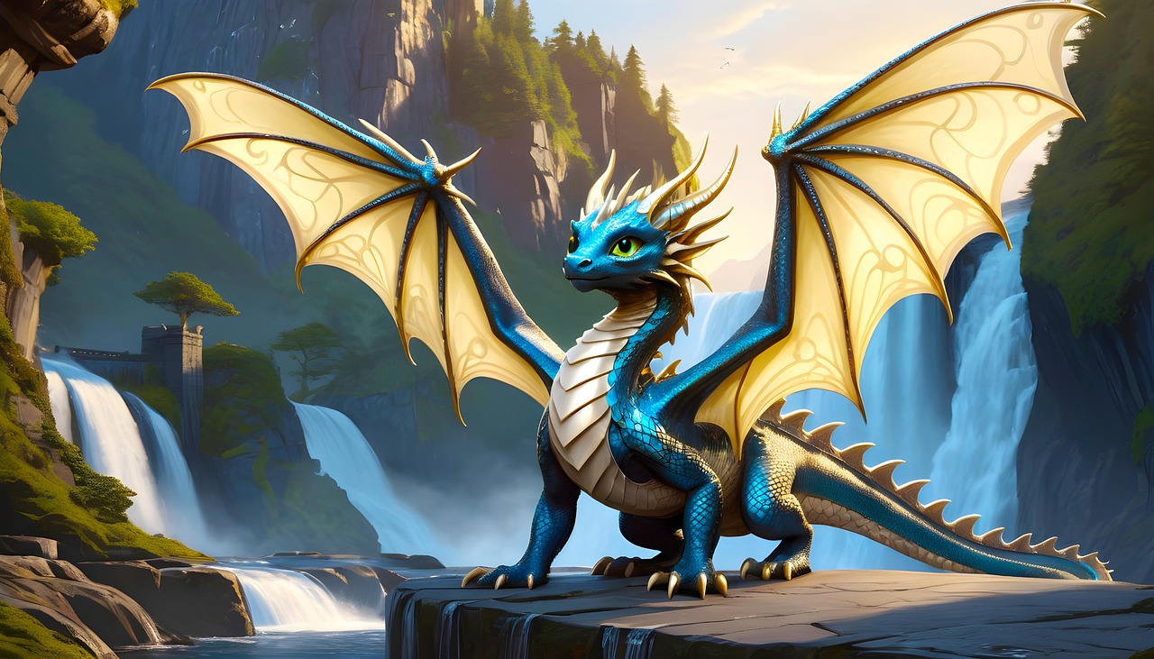 Download Ai Generated, Dragon, Waterfall. Royalty-Free Stock ...