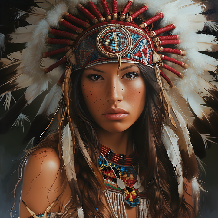 Download Woman, Chief, Feathers. Royalty-Free Stock Illustration Image ...