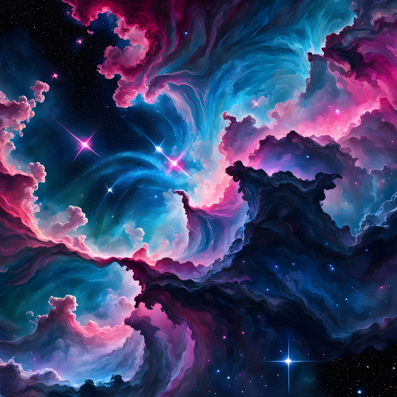Download Ai Generated, Nebula, Stars. Royalty-Free Stock Illustration ...