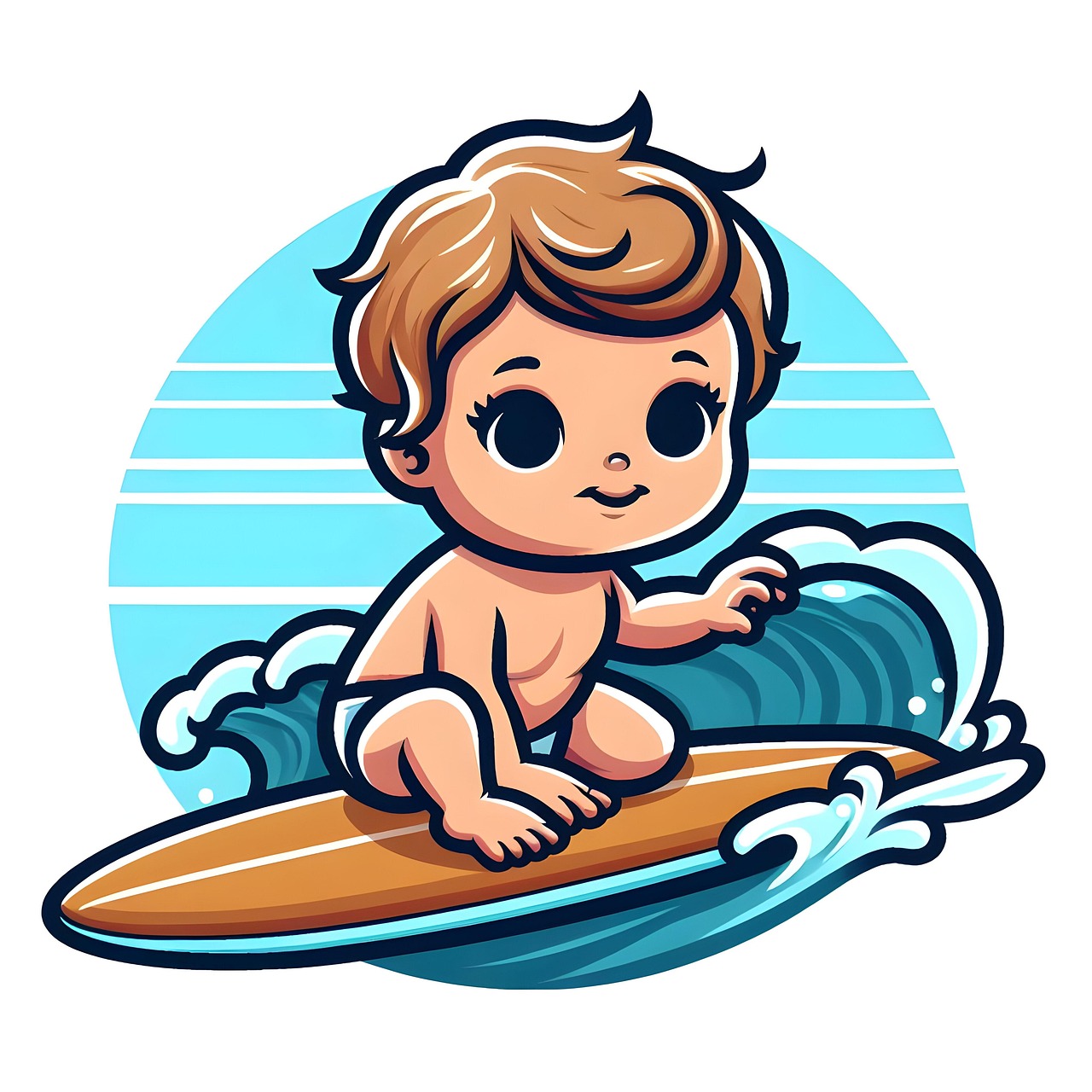 Download Ai Generated, Surfing, Baby. Royalty-Free Stock Illustration ...