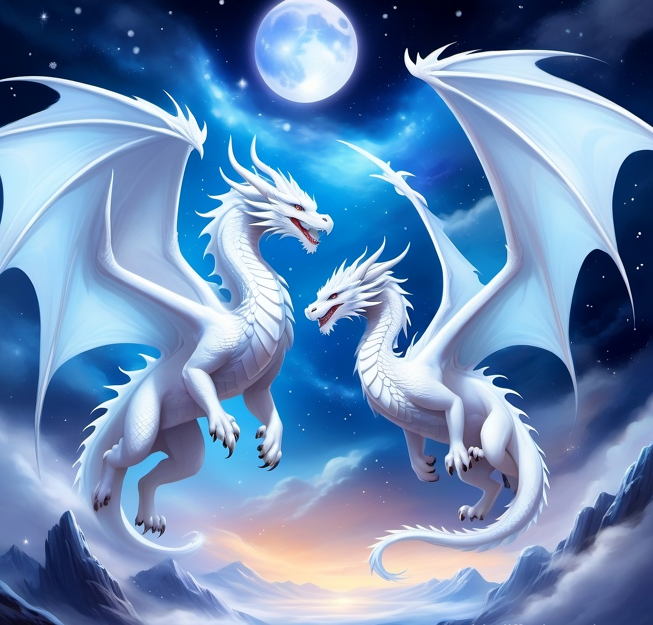 Download Dragon, Pair, Sky. Royalty-Free Stock Illustration Image - Pixabay