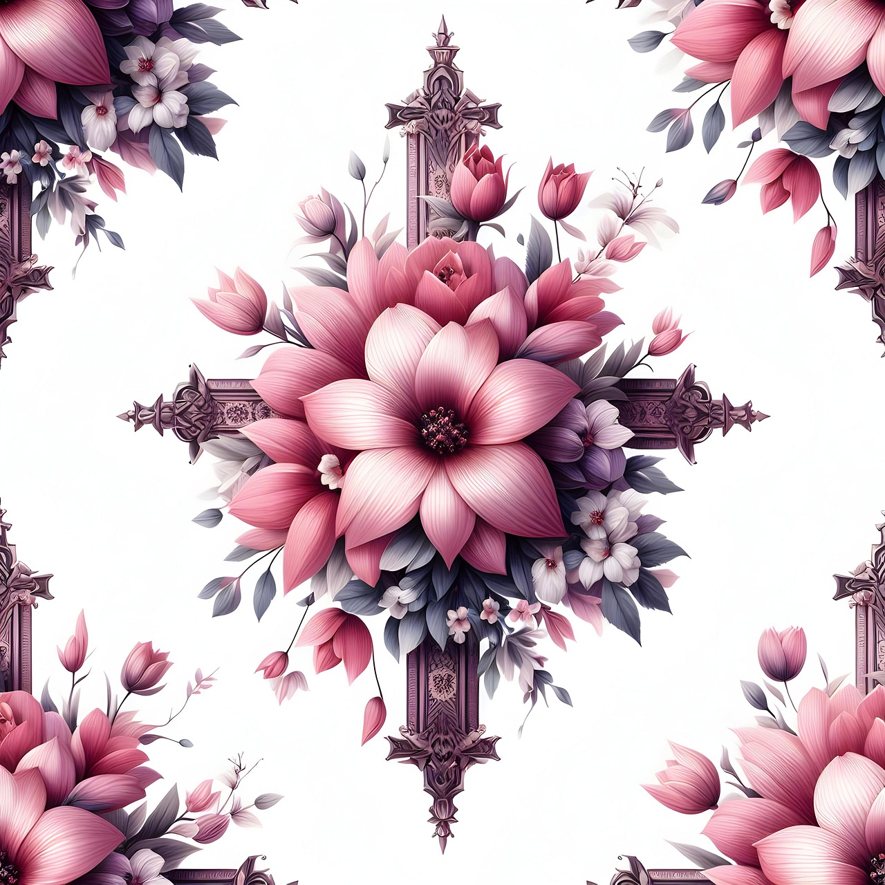 Download Flowers, Pattern, Leaves. Royalty-Free Stock Illustration ...