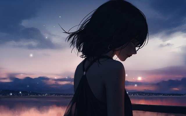Download Girl, Sunset, Cartoon. Royalty-Free Stock Illustration Image ...