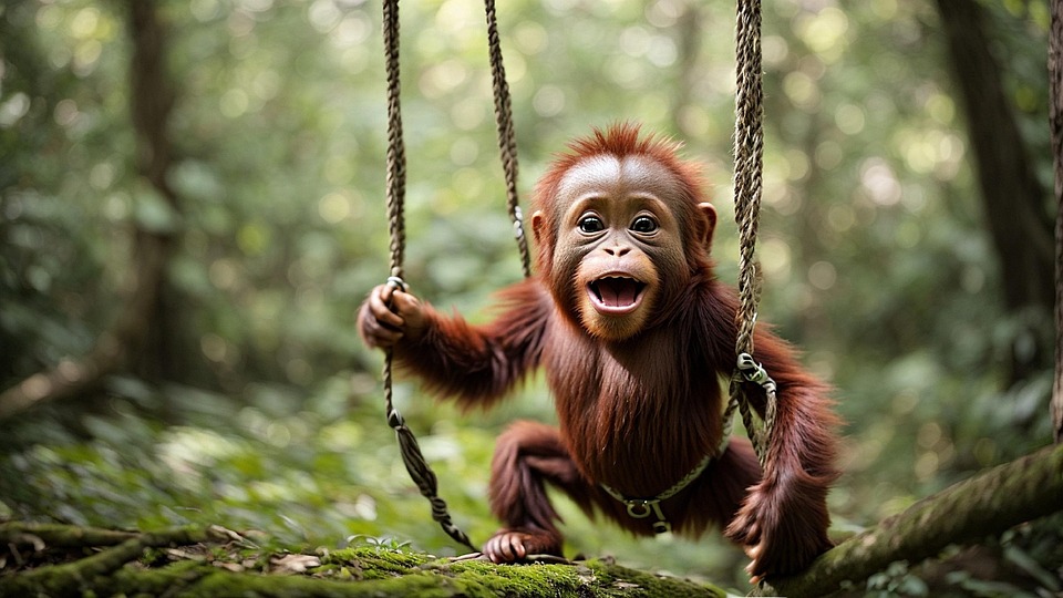 Download Baby Orangutan, Orangutan, Monkey. Royalty-Free Stock ...