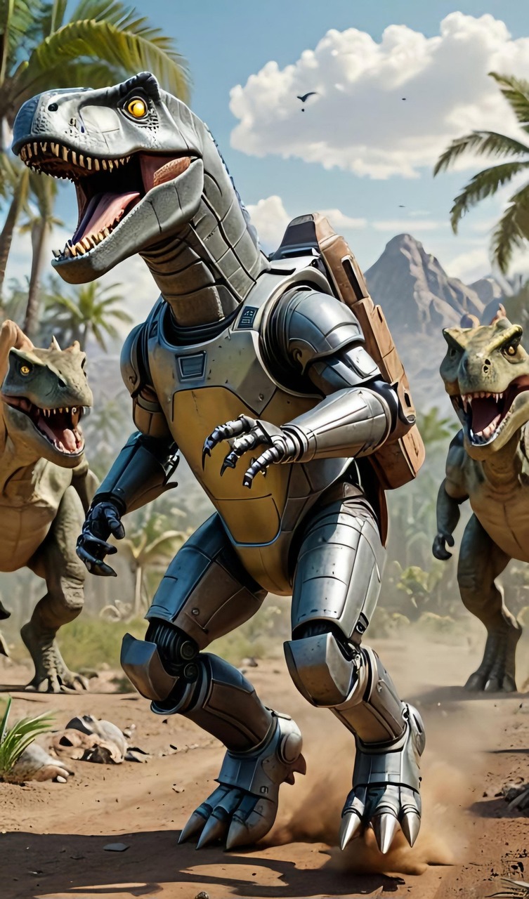 Download Ai Generated, Dinosaur, Robot. Royalty-Free Stock Illustration ...