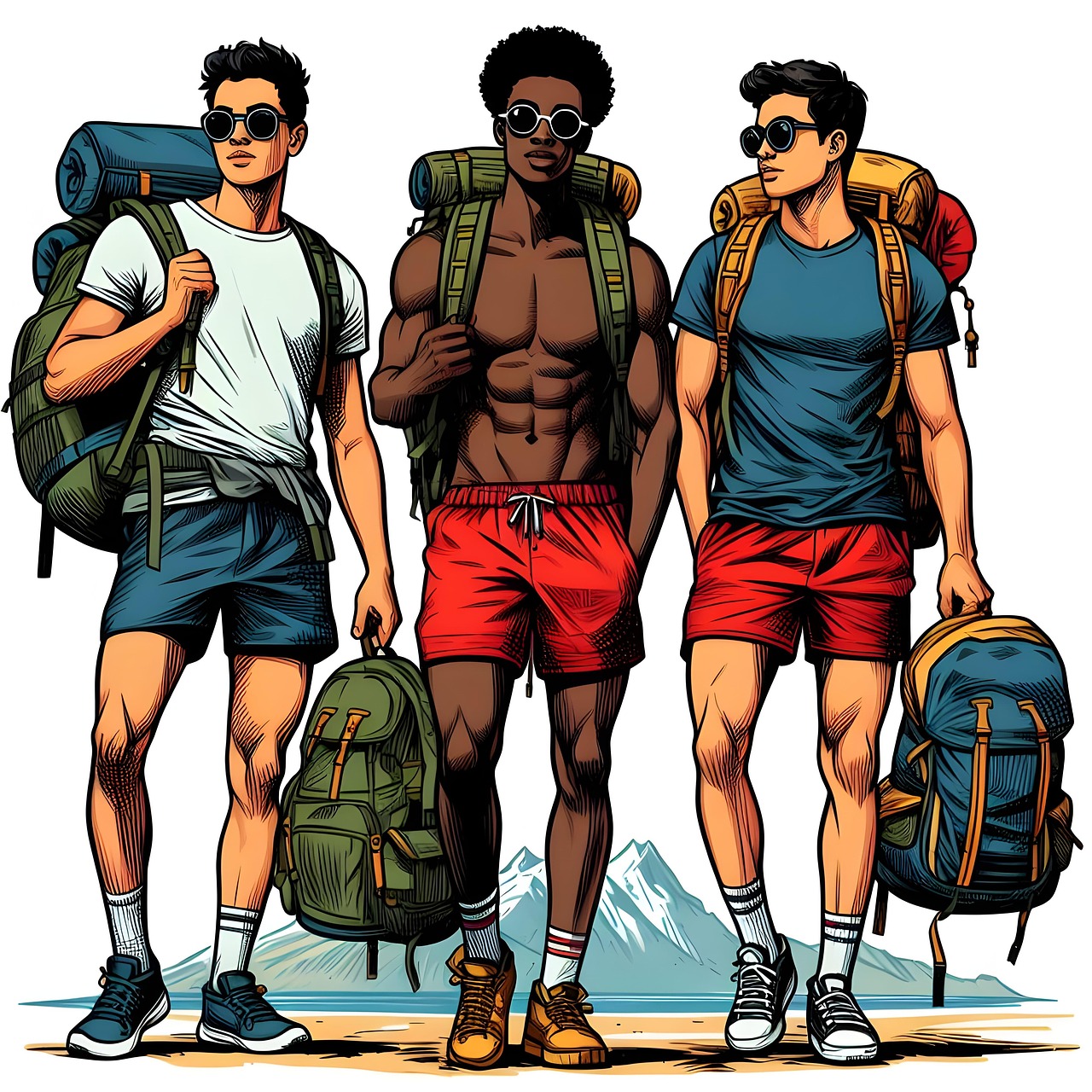 Download Ai Generated, Men, Travel. Royalty-Free Stock Illustration ...