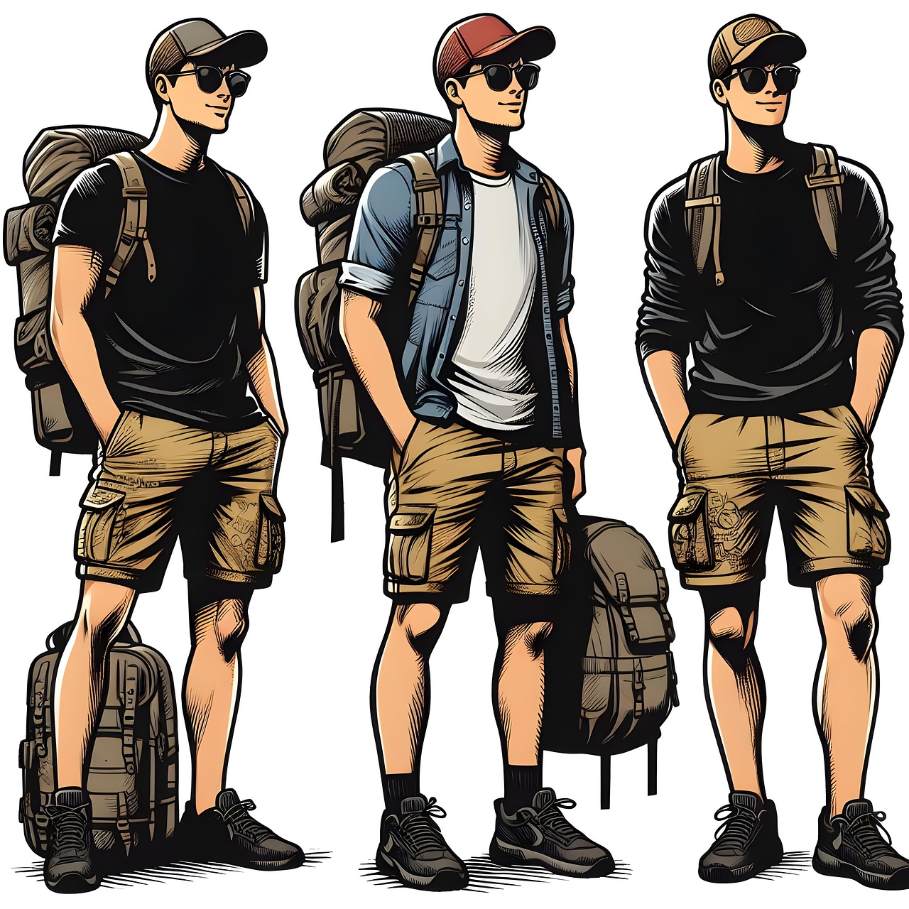 Download Ai Generated, Men, Travel. Royalty-Free Stock Illustration ...