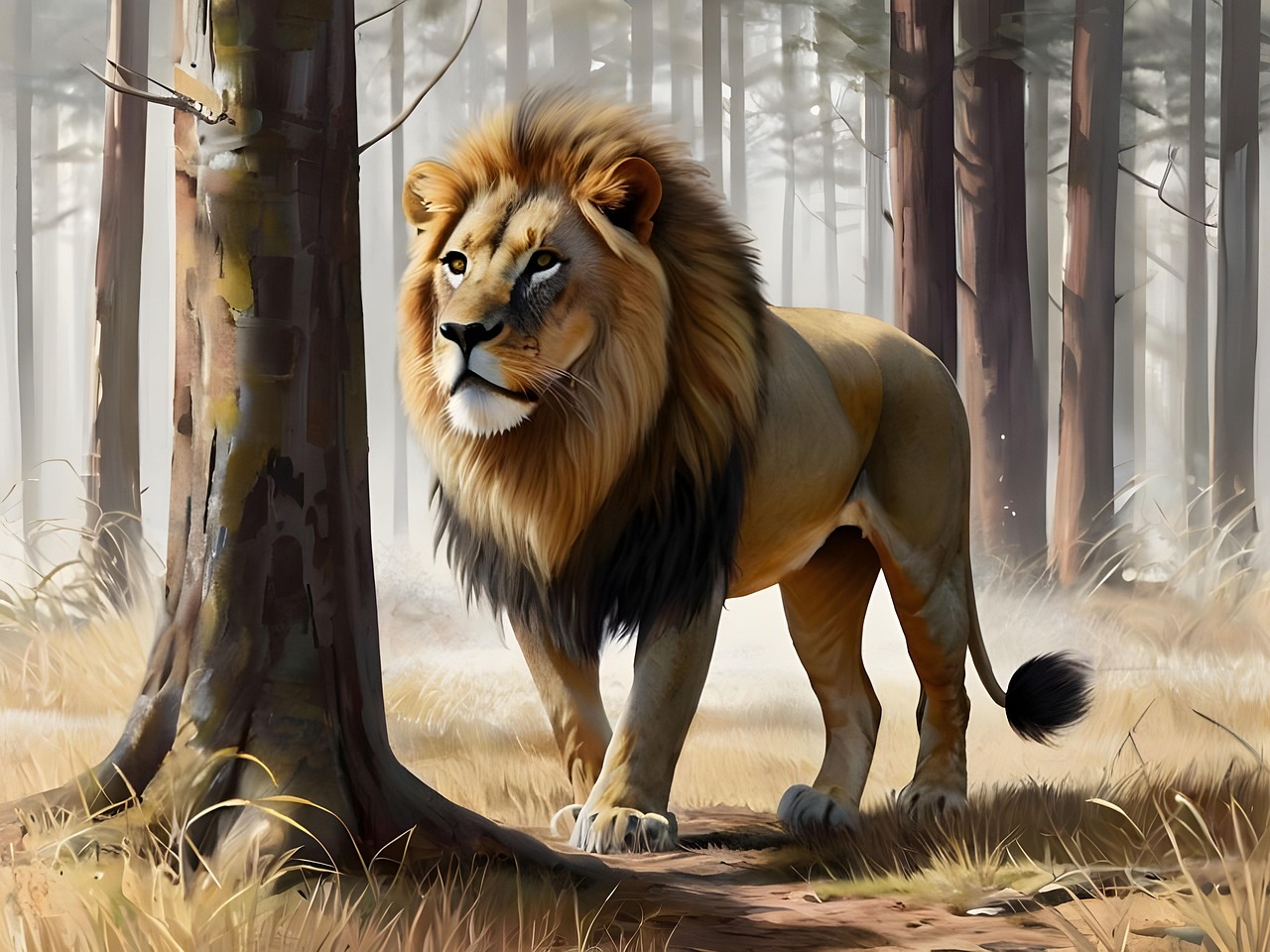 Download Lion, Forest, Animal. Royalty-Free Stock Illustration Image ...